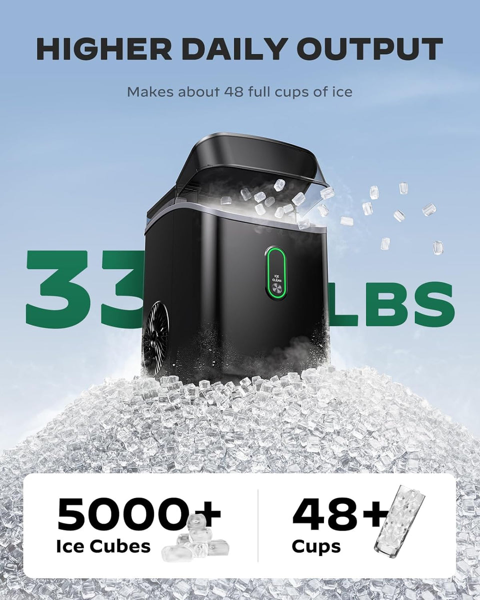 Countertop Chewable Ice Maker 33 Lbs Silonn