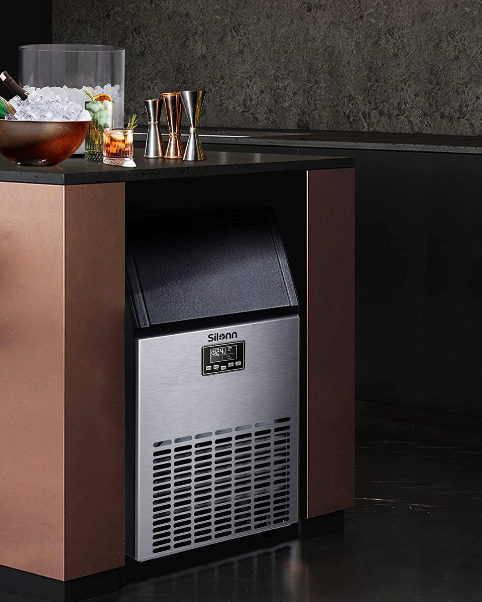 Commercial Cube Ice Maker with LCD Screen (150 Lbs) – Silonn